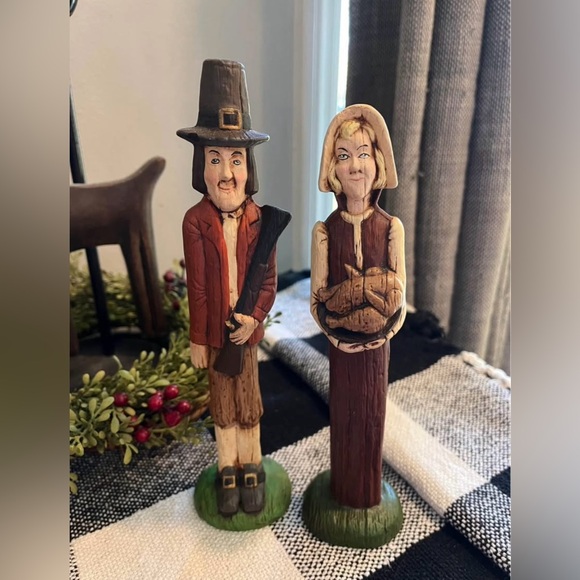 Other | Vintage Ceramic Handcrafted Pilgrim Figurines | Poshmark